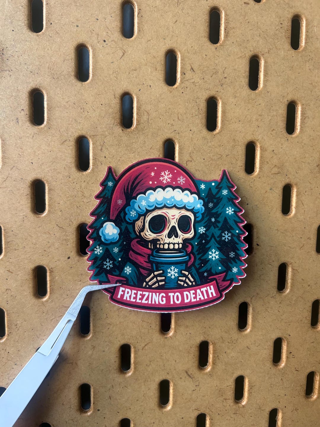 Skeleton Holiday Sticker - "freezing to Death" Waterproof Vinyl - Etsy