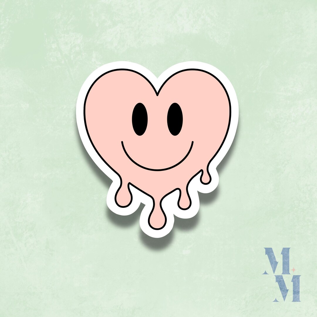 Melting Heart Holographic Vinyl Sticker | Cute Heart Laptop Sticker ...