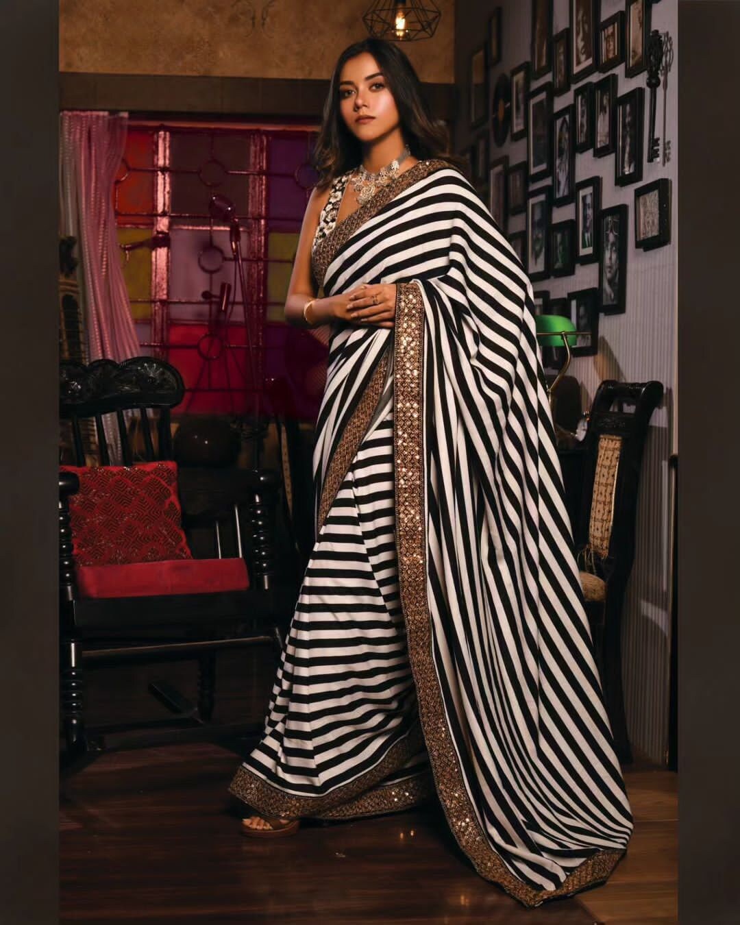 Ready to Wear Wrap in One Minute Full Stitched Pleated Saree Paired ...