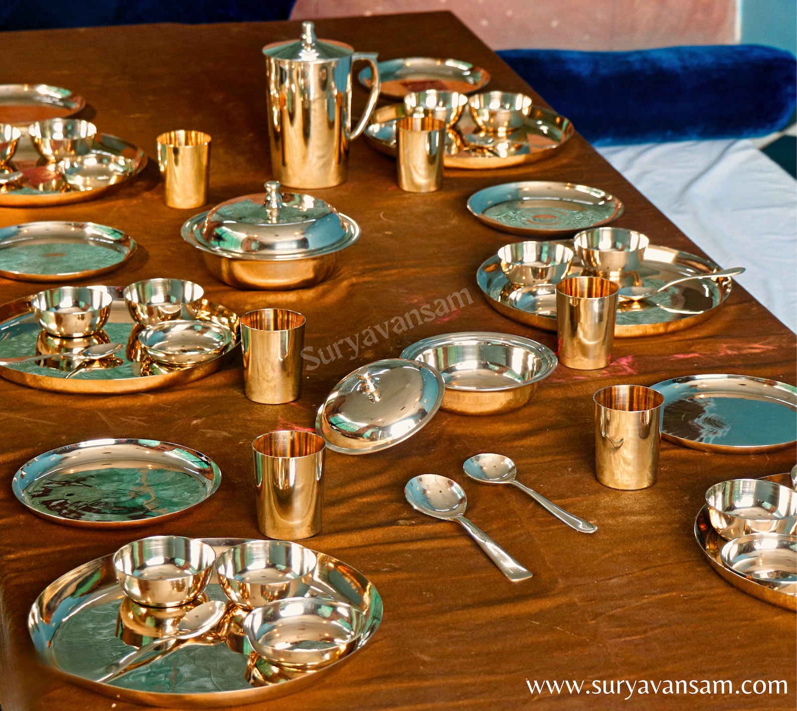 Pure Kansa Dinner Set of 47 Pec, Bronze Dinner Set, Luxury Dinner Set ...