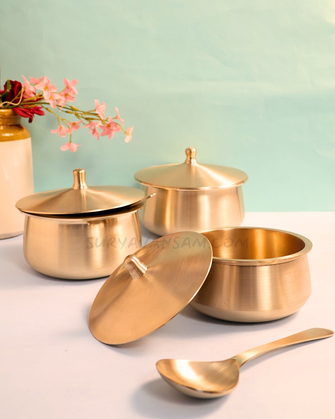 Kansa Serving Bowls Set Fully Pure Bronze Serving Bowls/donga Set ...