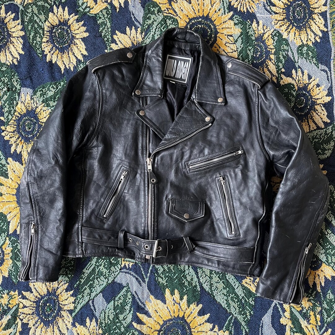 XL 80s Vintage Motorcycle Jacket - Etsy