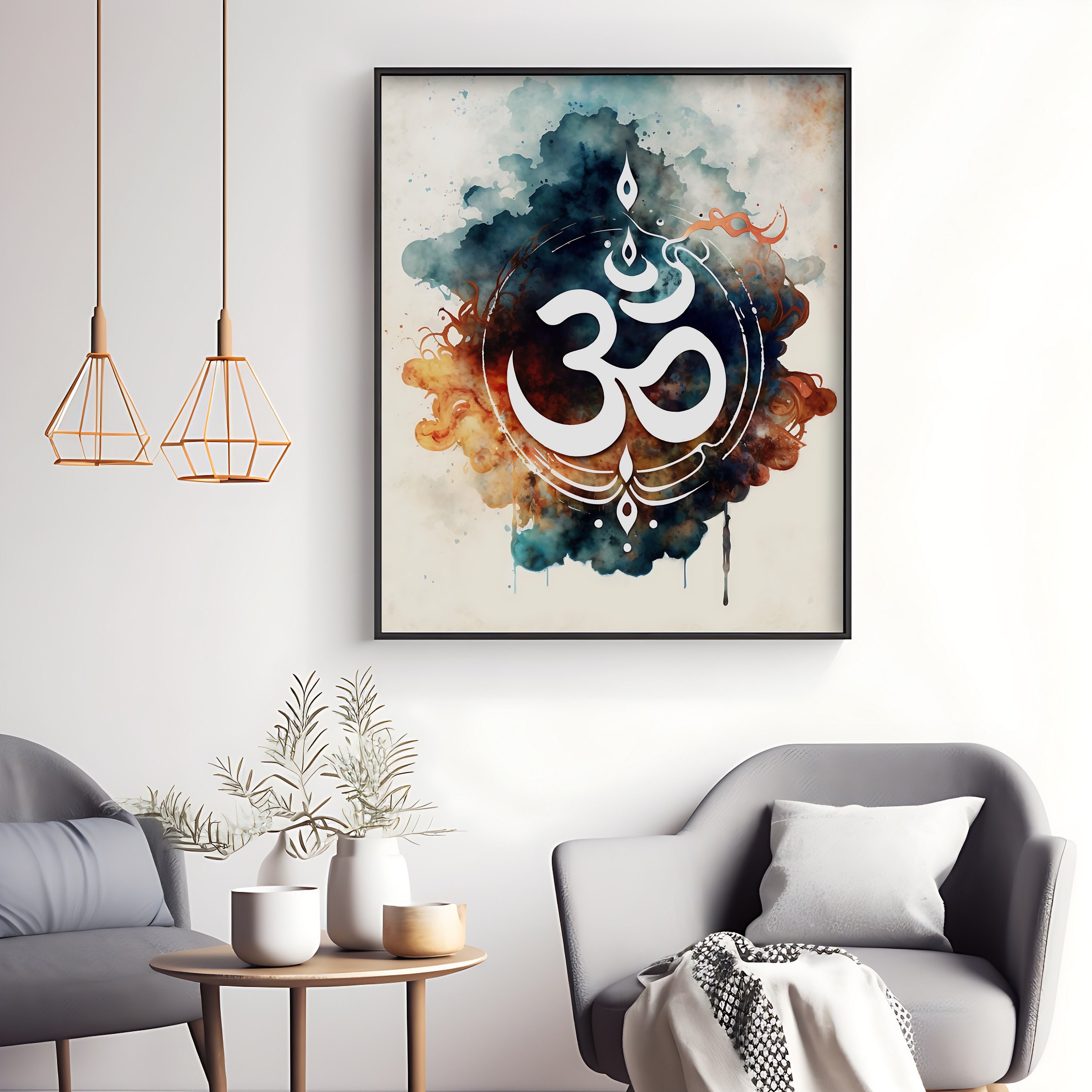 Om Wall Art, Ohm Symbol, Printable Art, Digital Print, Ohm Wall Decor ...