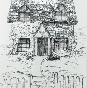 Custom Hand Drawn House Portrait / Digital House Portrait / Custom ...
