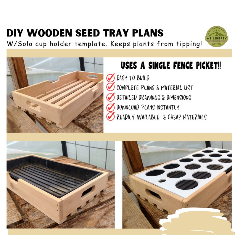 DIY Cedar Seedling Tray Plans: Solo Cup Organizer (PDF Download) - Etsy