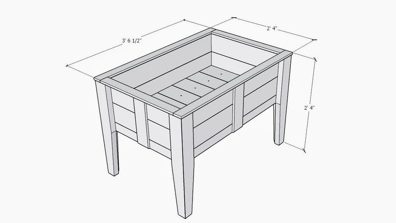 Elevated Planter Box Plans: Waist-high Cedar Garden Bed (PDF Download ...
