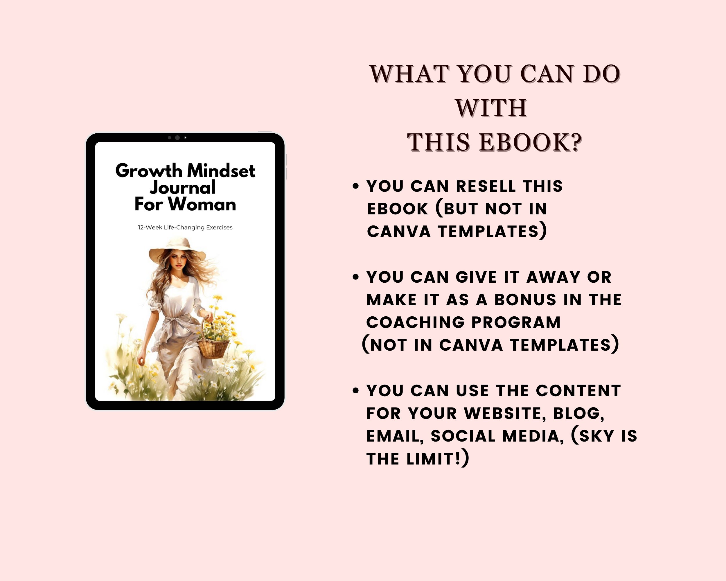 MRR Growth Mindset Journal for Woman,growth Mindset, Business Coaching ...