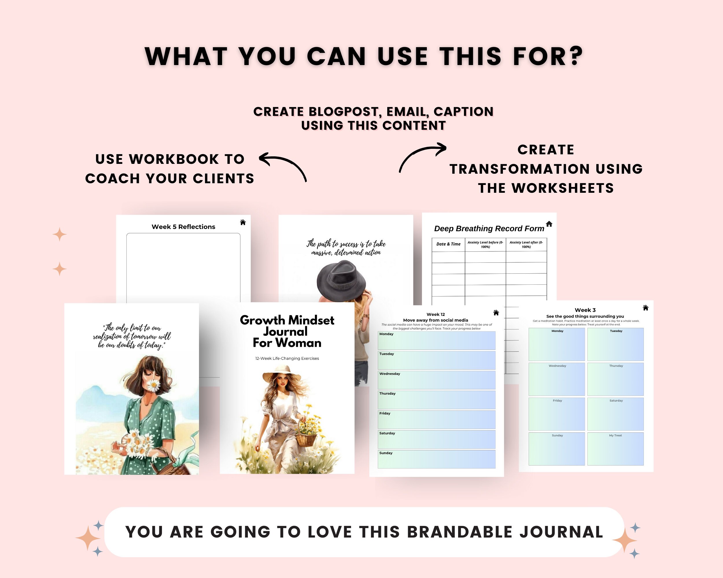 MRR Growth Mindset Journal for Woman,growth Mindset, Business Coaching ...