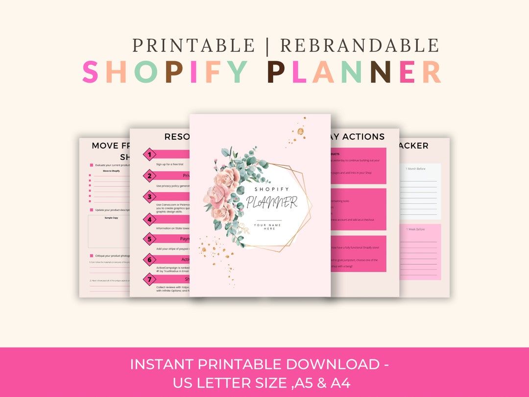 Shopify Store Planner Printable | Digital Shopify Planner | Brand ...