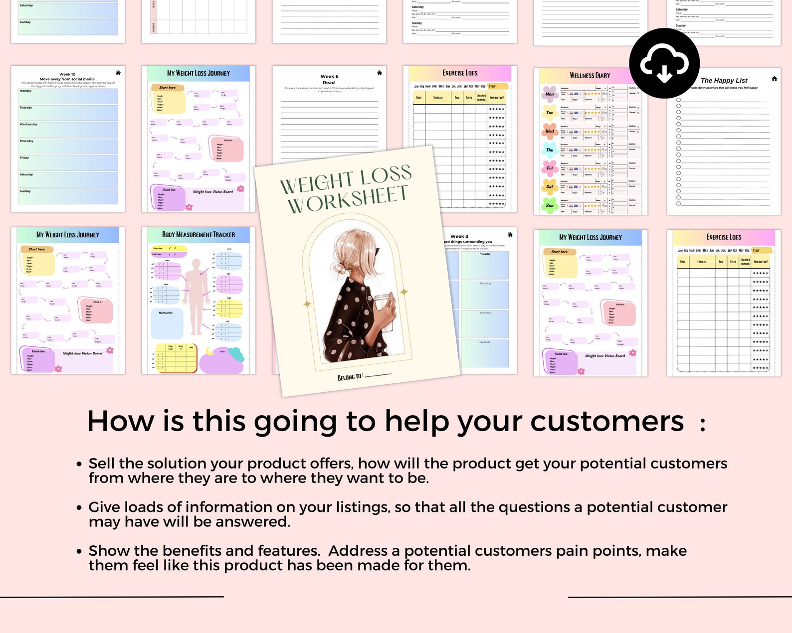 Weight Loss Worksheet Printable, Done for You Workbook, Coaching ...