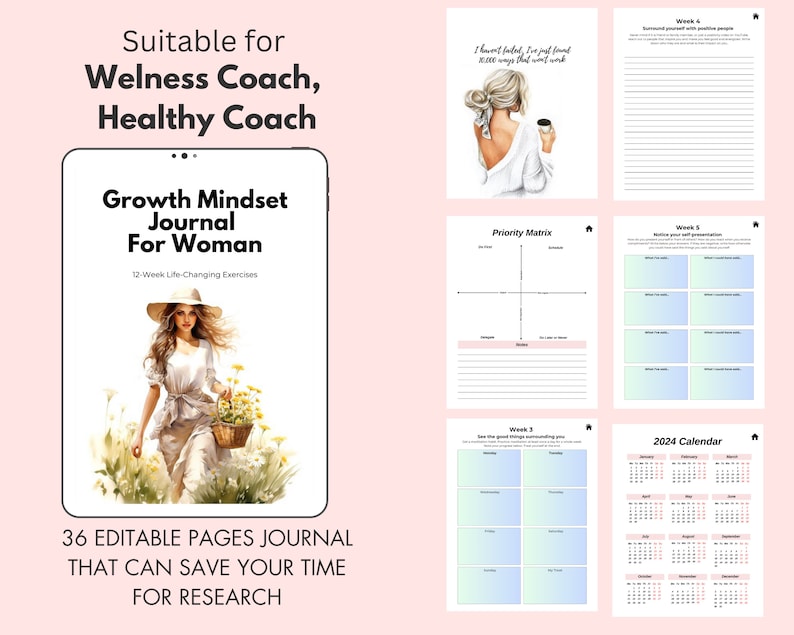 MRR Growth Mindset Journal for Woman,growth Mindset, Business Coaching ...