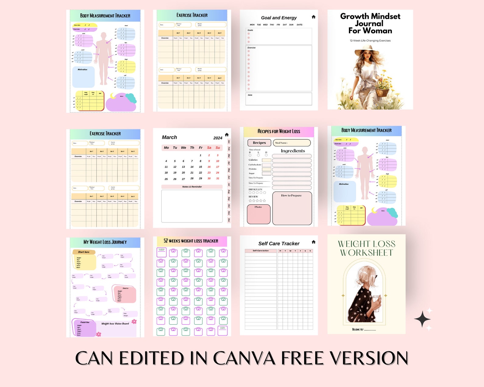 Weight Loss Worksheet Printable, Done for You Workbook, Coaching ...