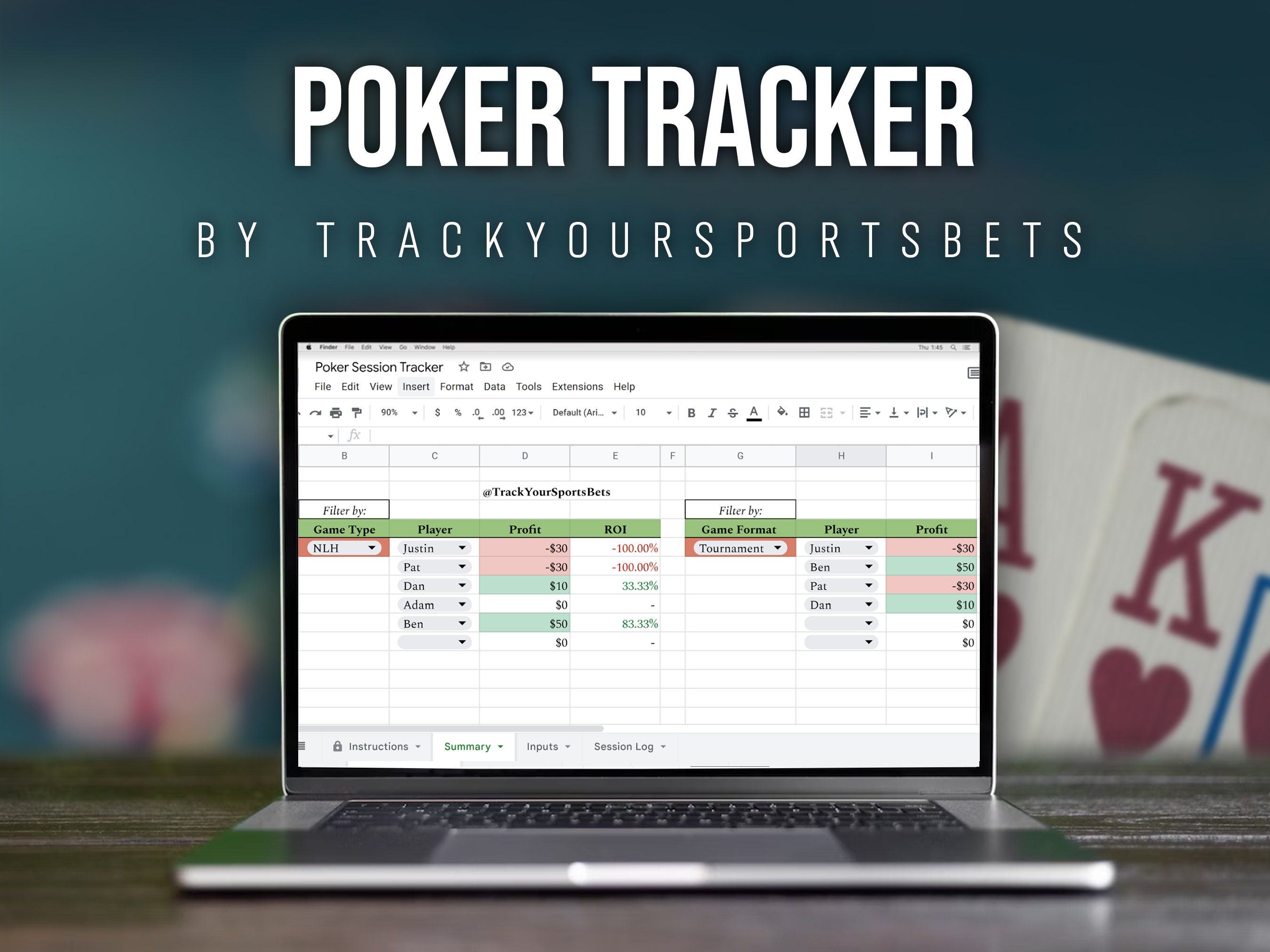 Poker Session Tracker Spreadsheet - Monitor You and Your Friends' Poker ...
