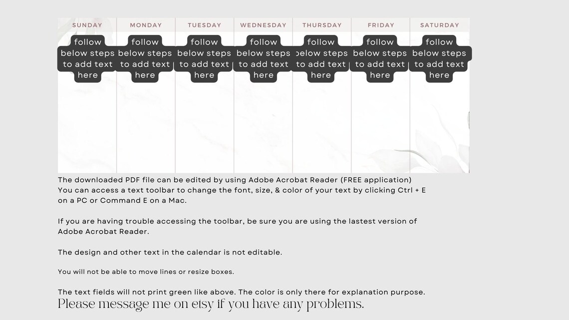 2023 Calendar Desk Bundle | Printable Editable Calendar | Monthly ...