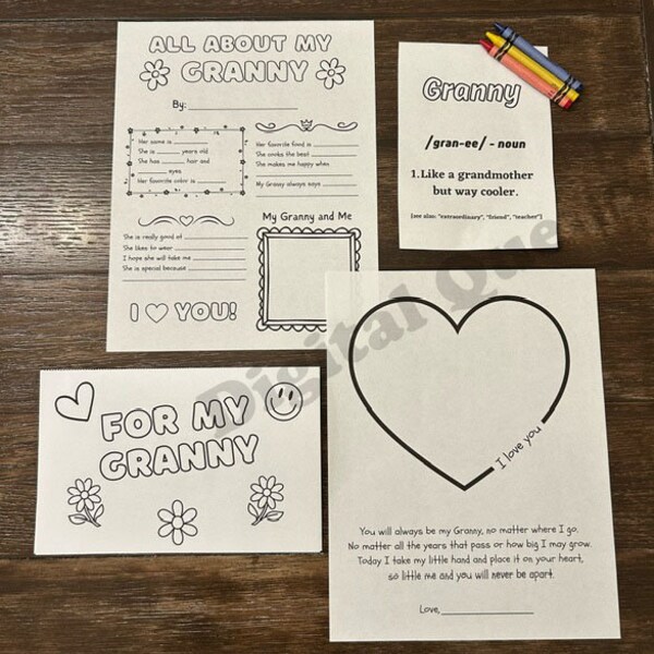 Mothers Day Handprint Granny - Etsy