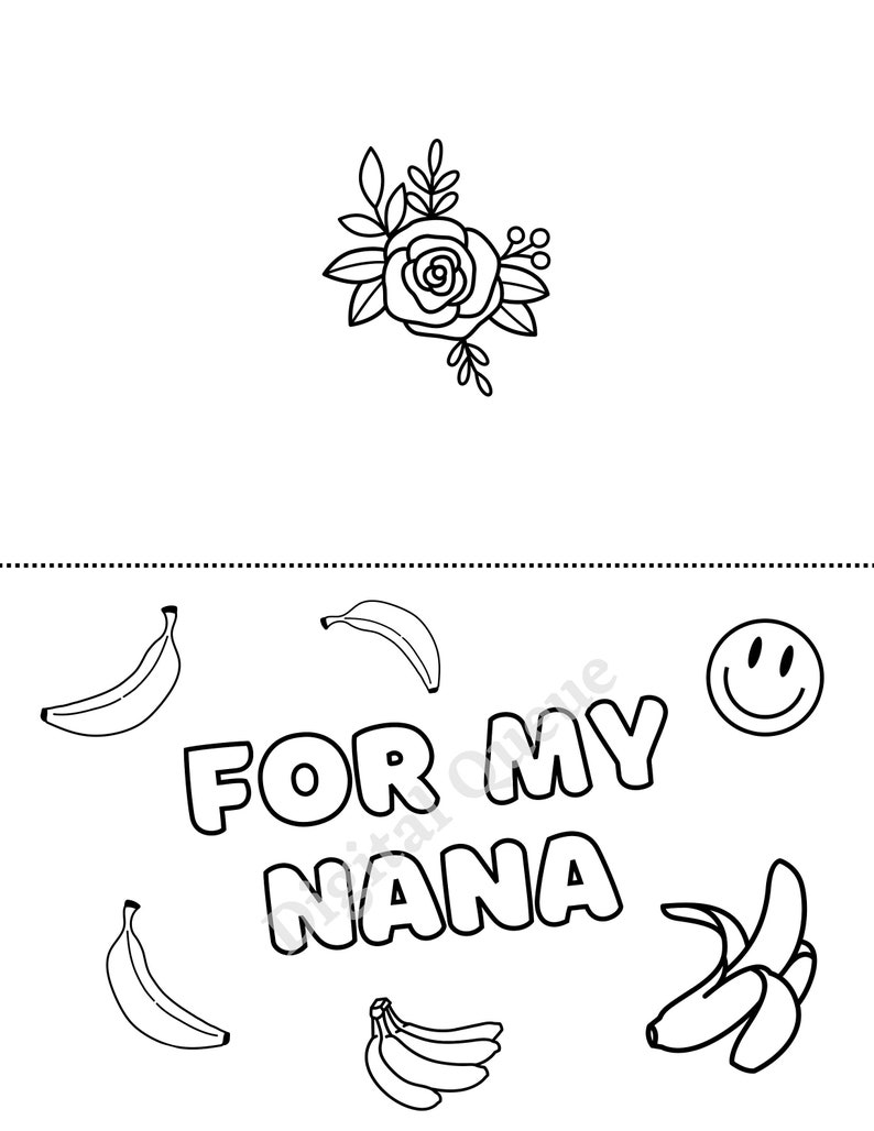 All About Nana Bundle - Printable Set Includes Coloring Card ...