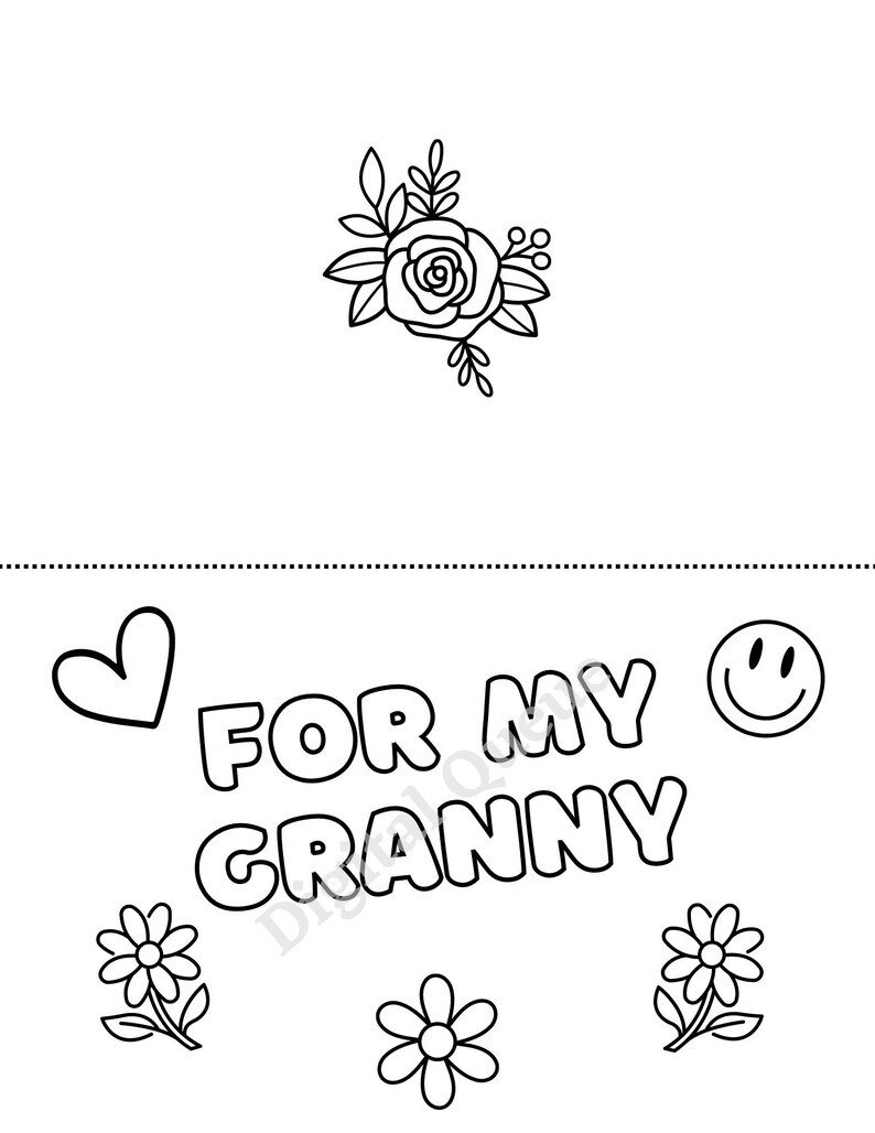 All About Granny Bundle - Printable Set Includes Coloring Card ...