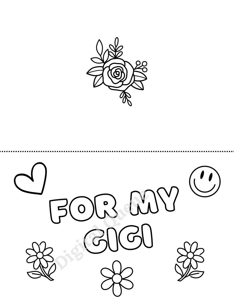 All About Gigi Bundle Printable Set Includes Coloring Card ...