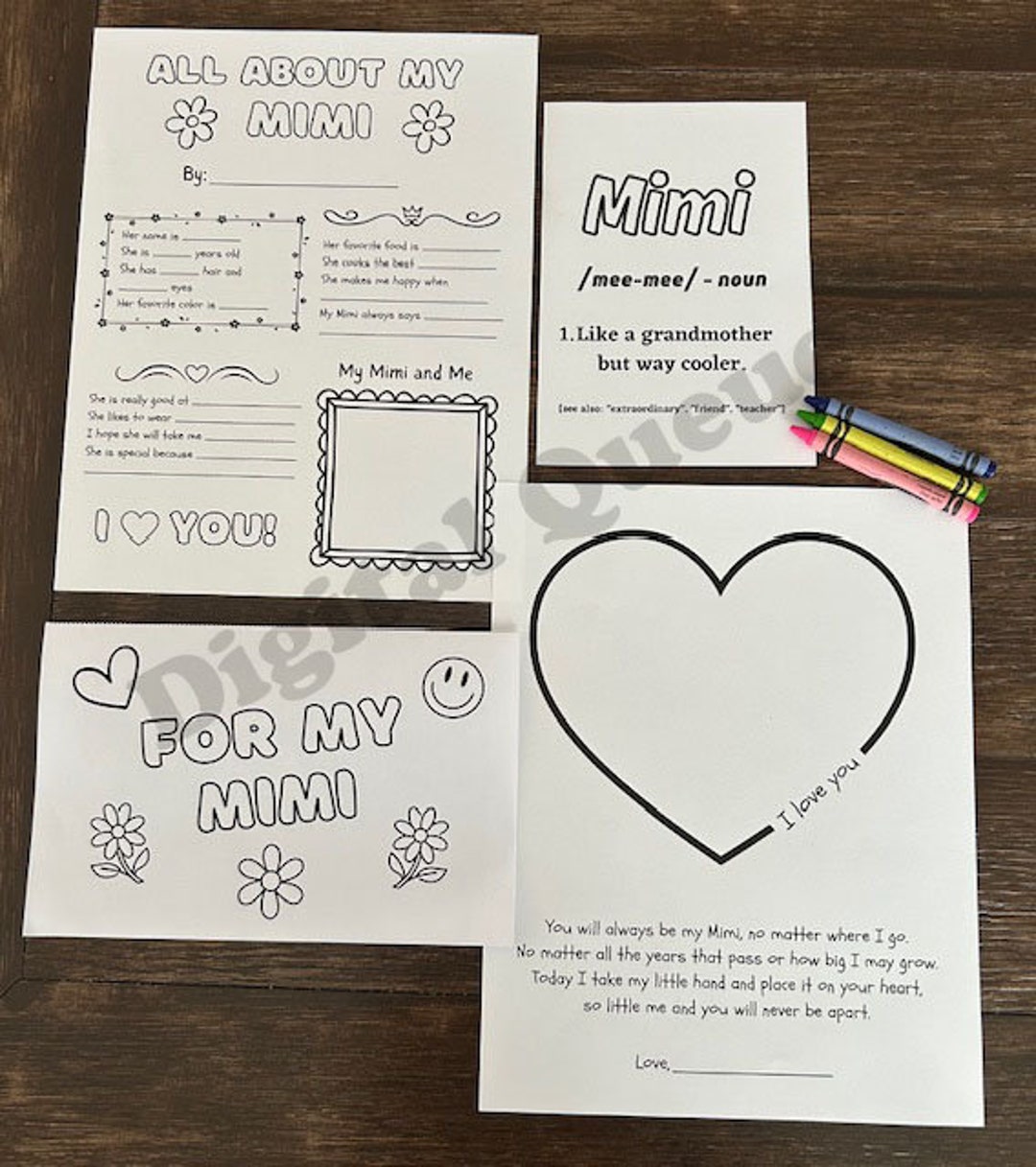 All About Mimi Bundle - Printable Set Includes Coloring Card ...