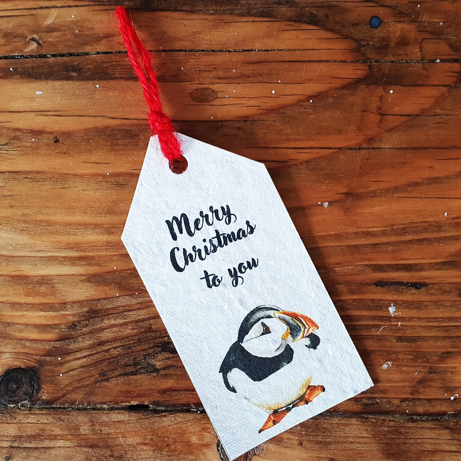 Gifts Tags | Puffin | 6 Pack | Seed Paper | Nature | Merry Christmas ...