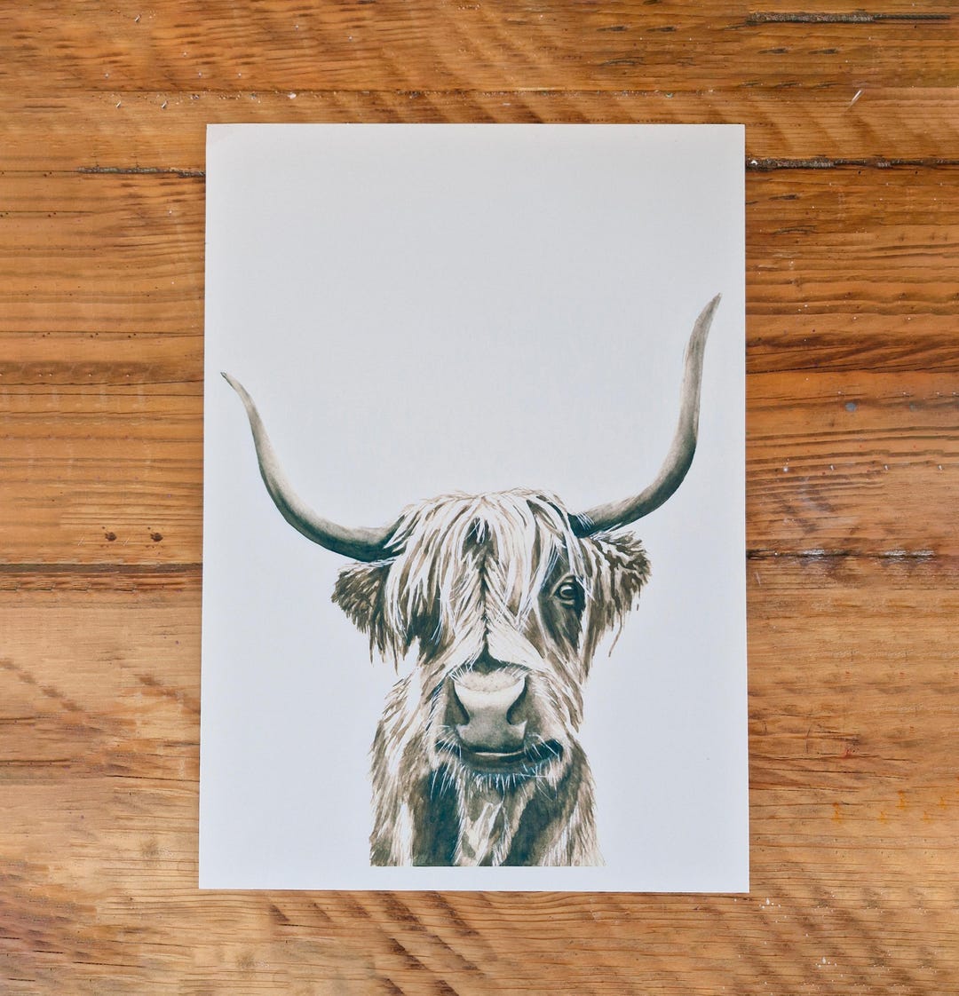 Highland Cow Watercolour Print | Ruminants | Nature Art | Cow Painting ...