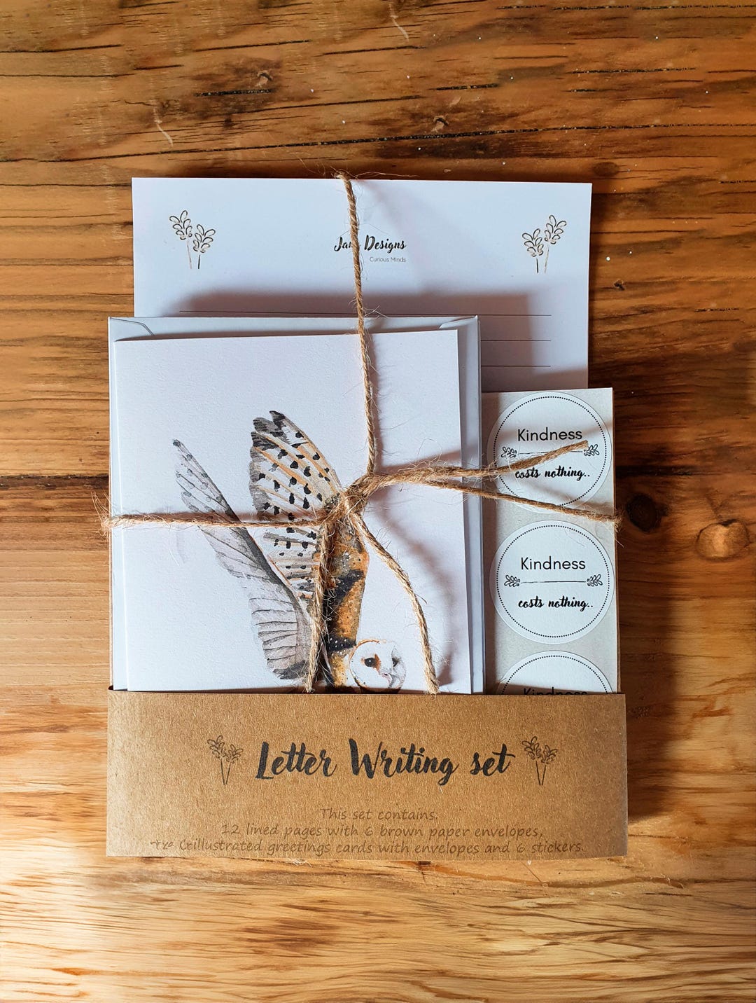 Letter Writing Gift Set | Owl Theme | Any Occassion | Recycled Paper ...