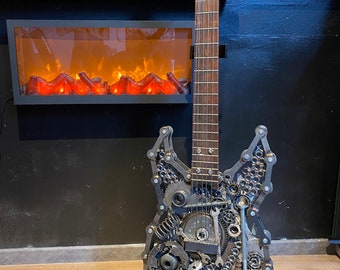 Rustic Guitar Made From Recycled Metal, Decorative Guitar Handmade With ...