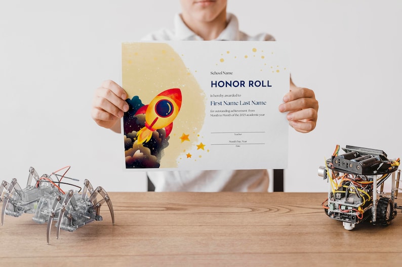 Editable Honor Roll Student Award Certificate for Academic Achievement ...