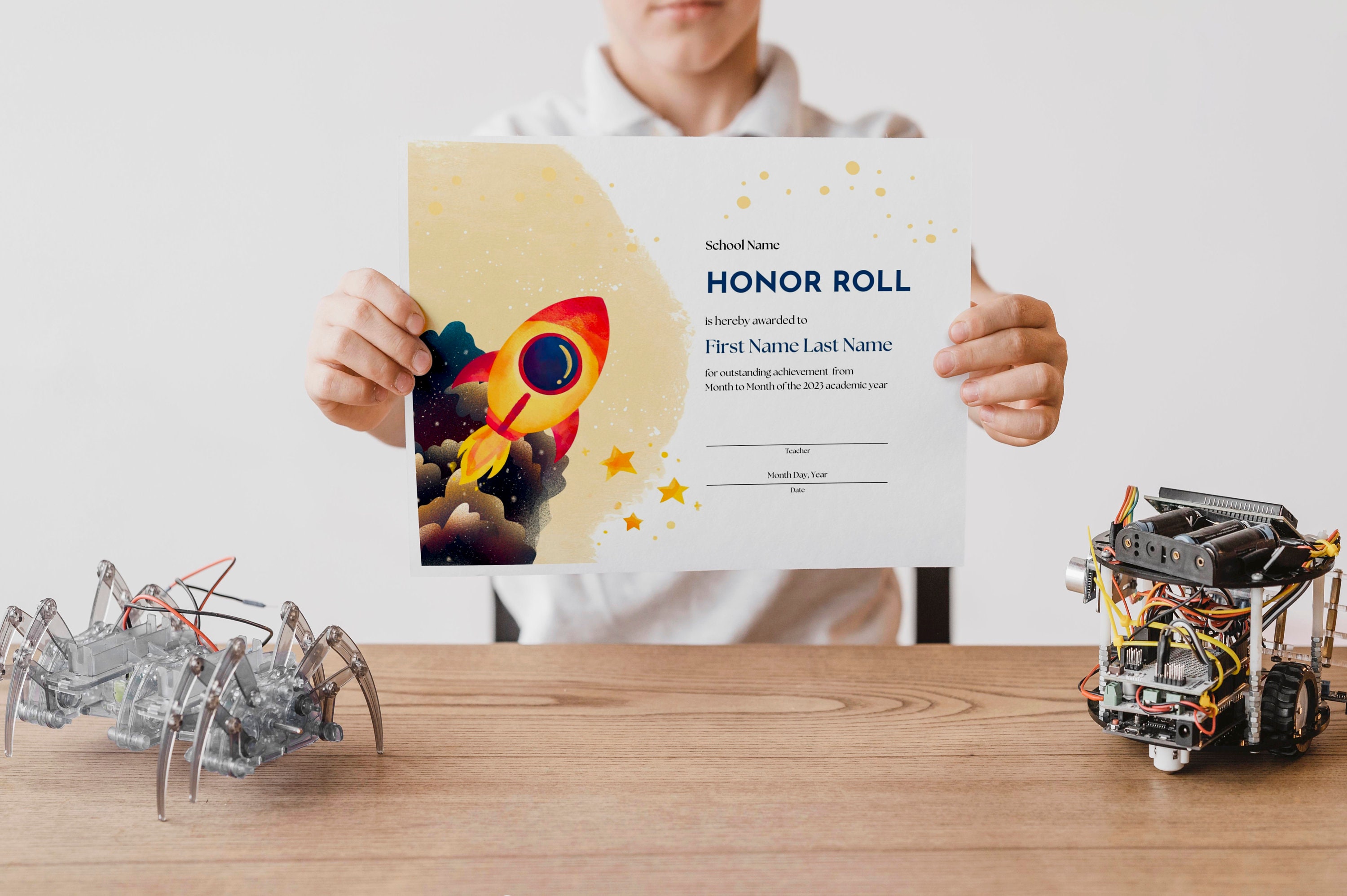 Editable Honor Roll Student Award Certificate for Academic Achievement ...