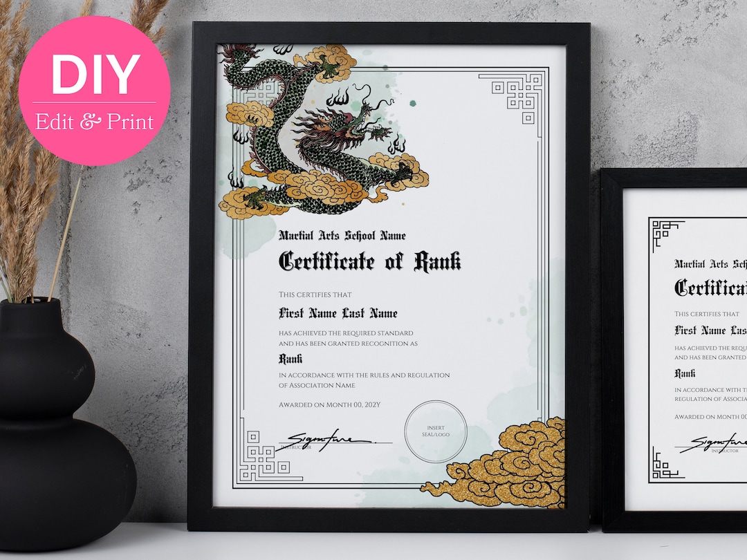 Editable Certificate of Rank Recognition - Customizable Canva Template ...