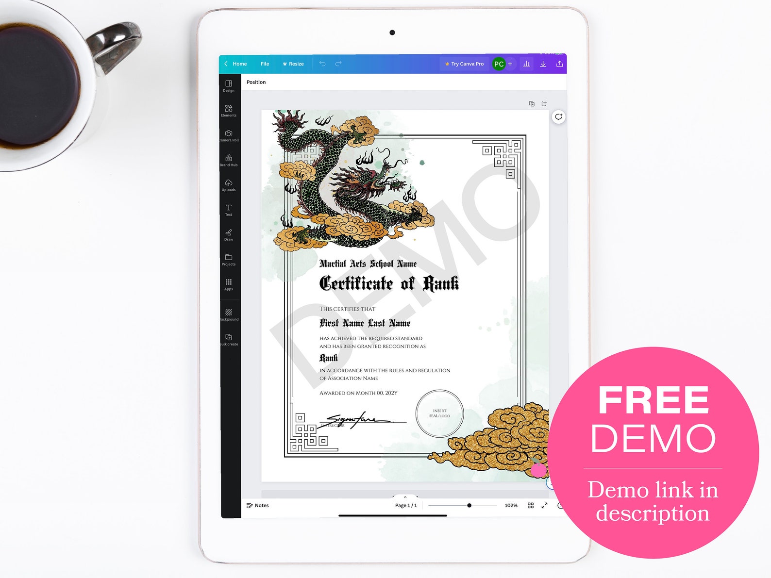 Editable Certificate of Rank Recognition - Customizable Canva Template ...