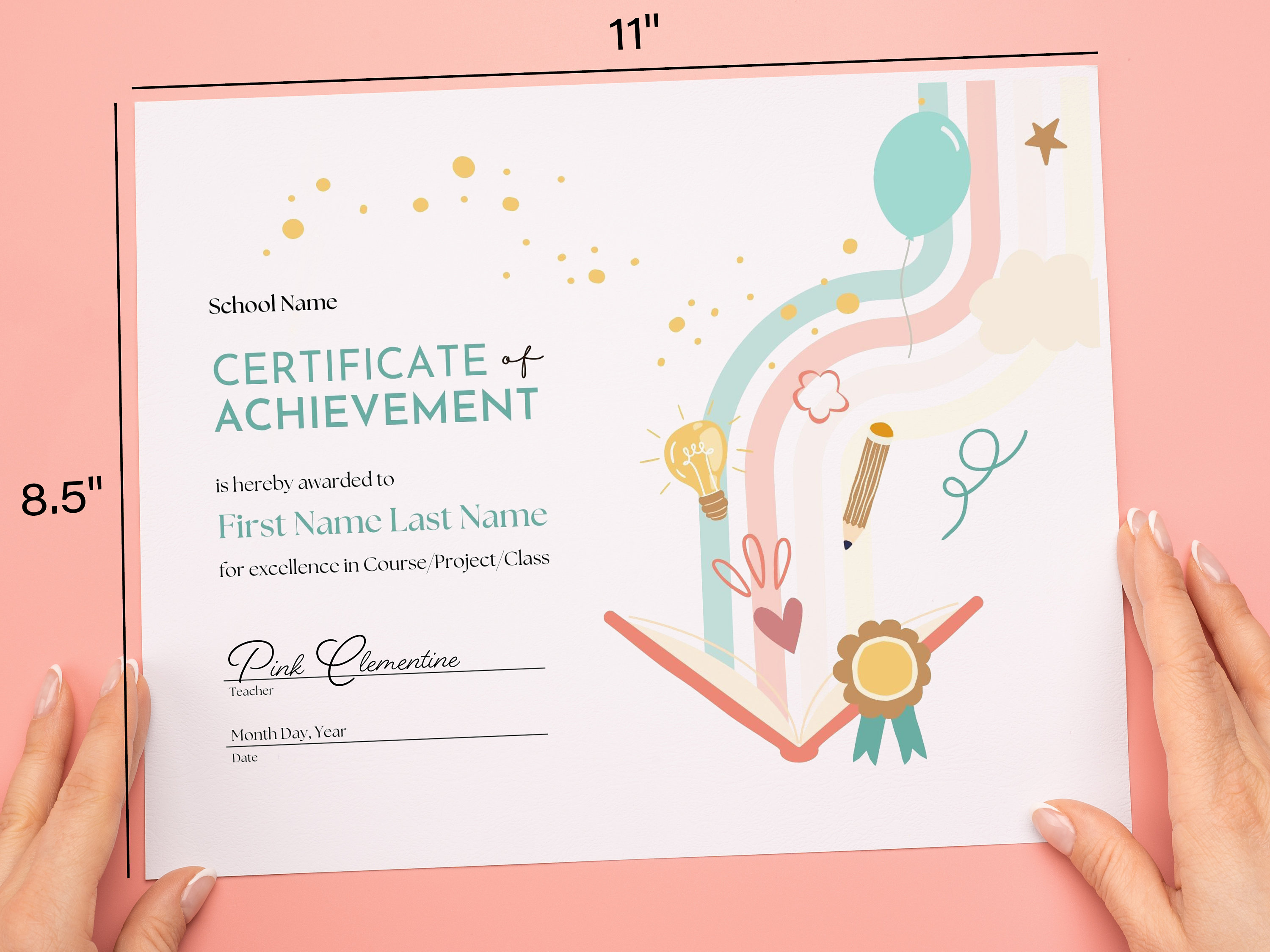 Editable Certificate of Achievement for Students | Kids Award for ...