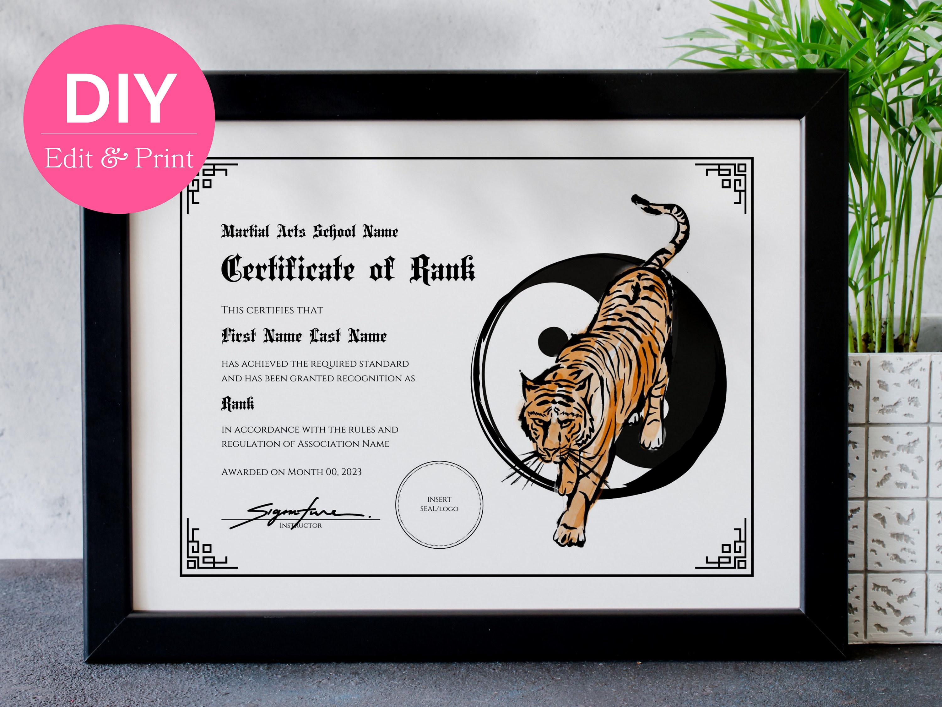 Editable Certificate of Rank Recognition - Customizable Canva Template ...