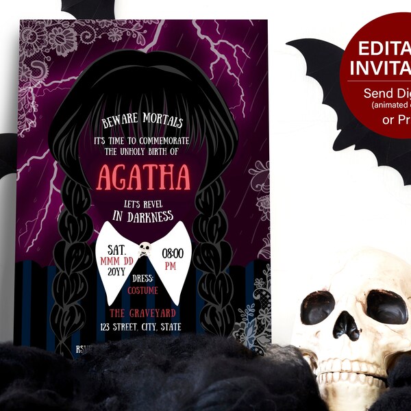 Addams Family Invite - Etsy
