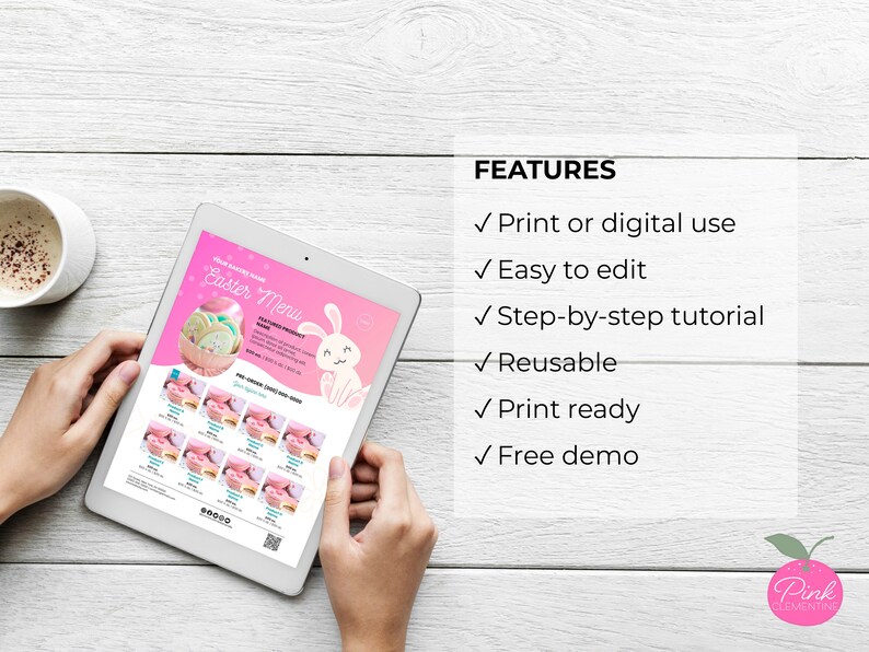 Editable Easter Bakery Photo Menu for Gourmet Stuffed Cookie, Brownie ...