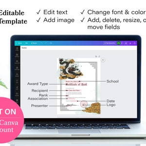 Editable Certificate of Rank Recognition - Customizable Canva Template ...