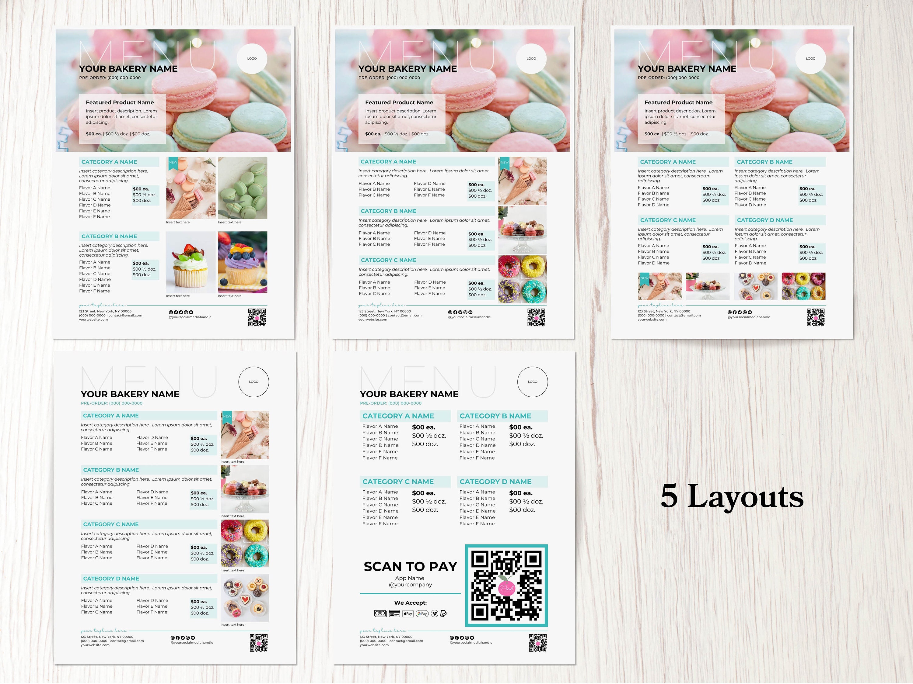 Editable Bakery Photo Menu & Flyer for Gourmet Cookie - Etsy