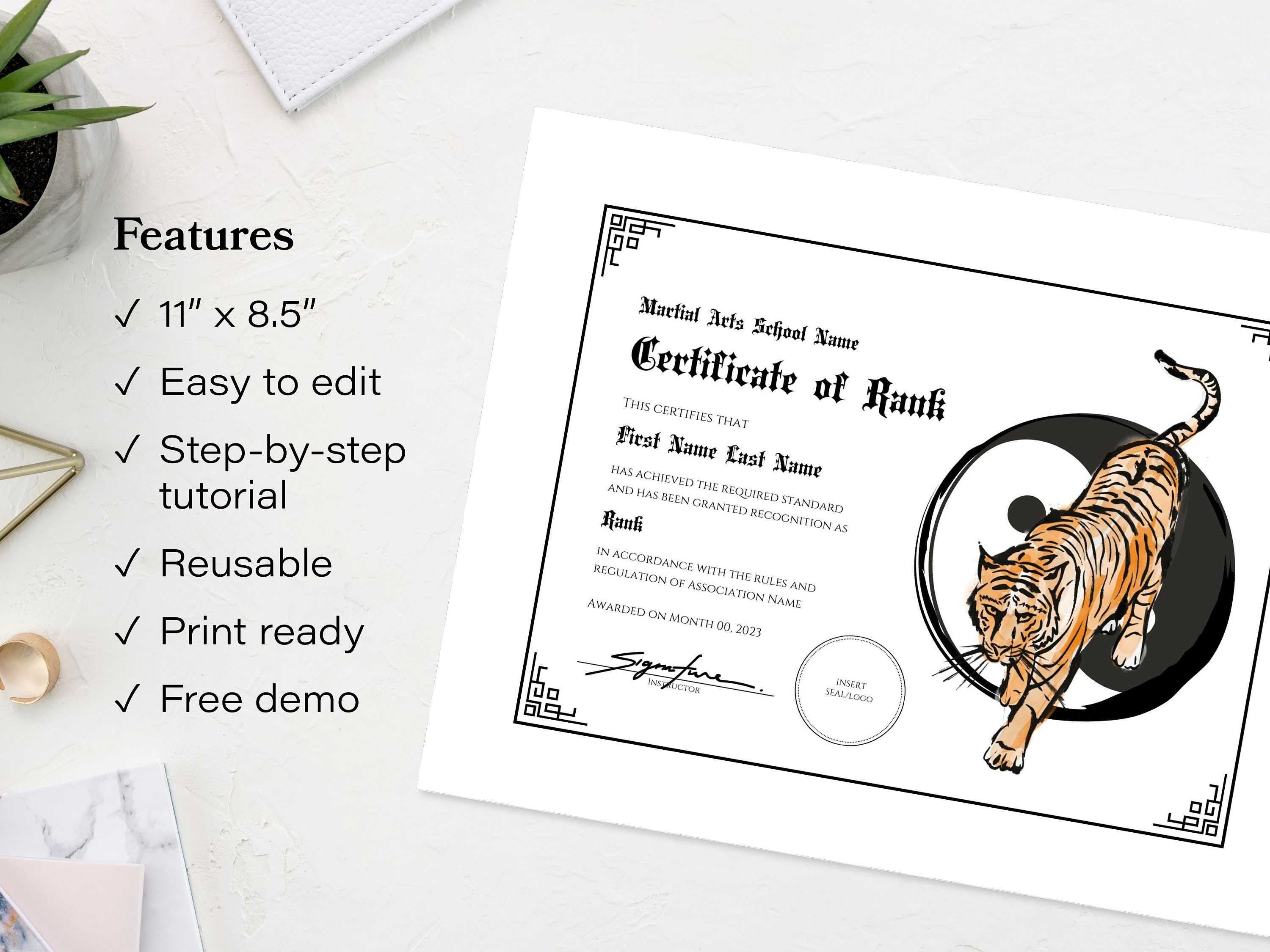 Editable Certificate of Rank Recognition - Customizable Canva Template ...