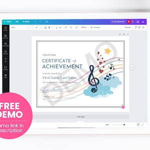 Editable Music Recital Certificate of Achievement | Piano, Violin ...