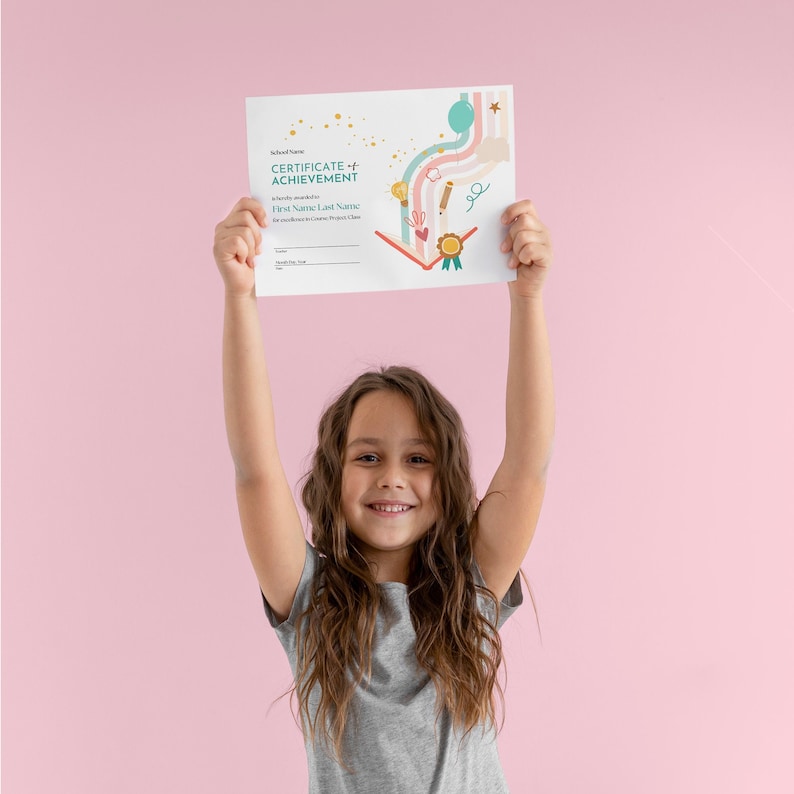 Editable Certificate of Achievement for Students | Kids Award for ...