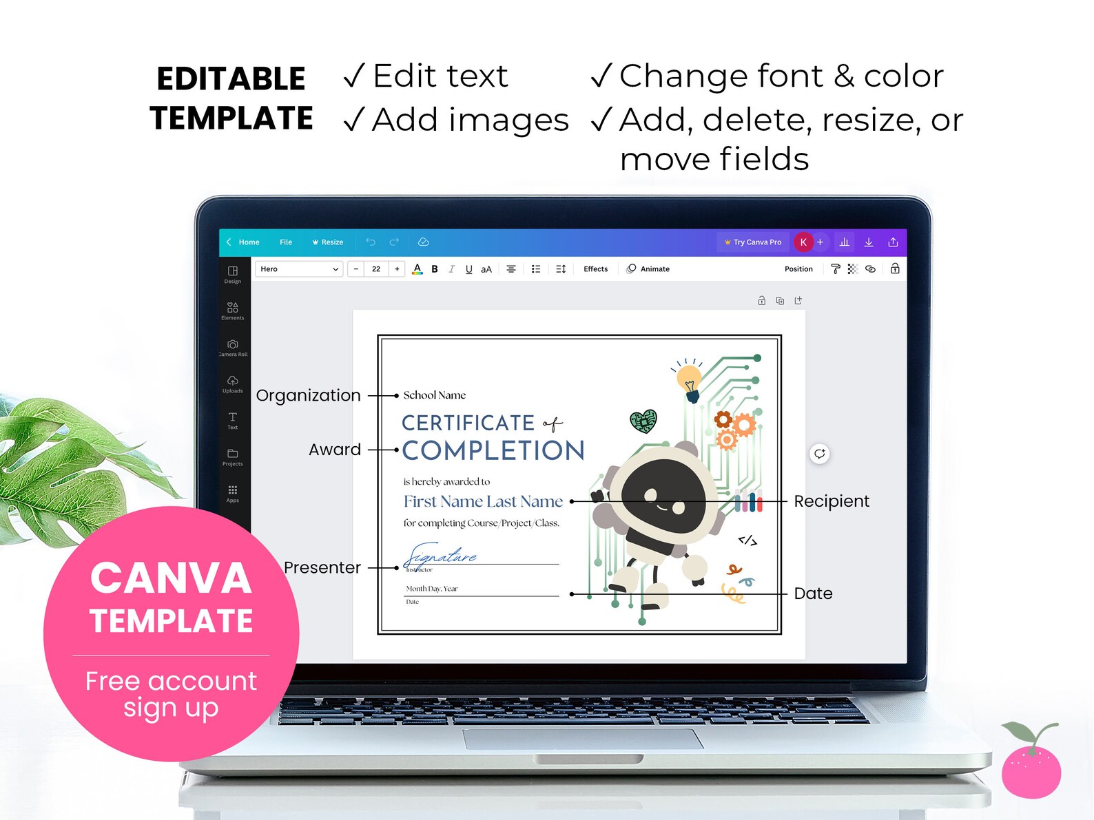 Editable STEM Certificate of Completion | Science, Tech, Engineering ...