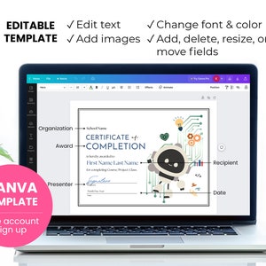Editable STEM Certificate of Completion | Science, Tech, Engineering ...
