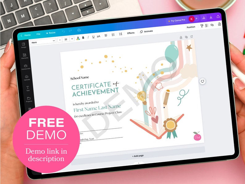 Editable Certificate of Achievement for Students | Kids Award for ...