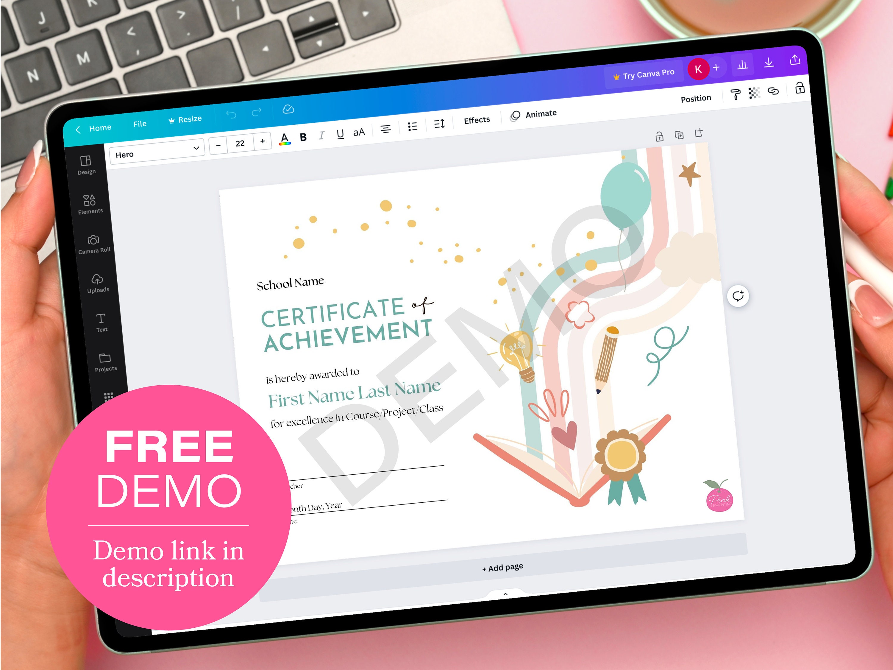 Editable Certificate of Achievement for Students | Kids Award for ...