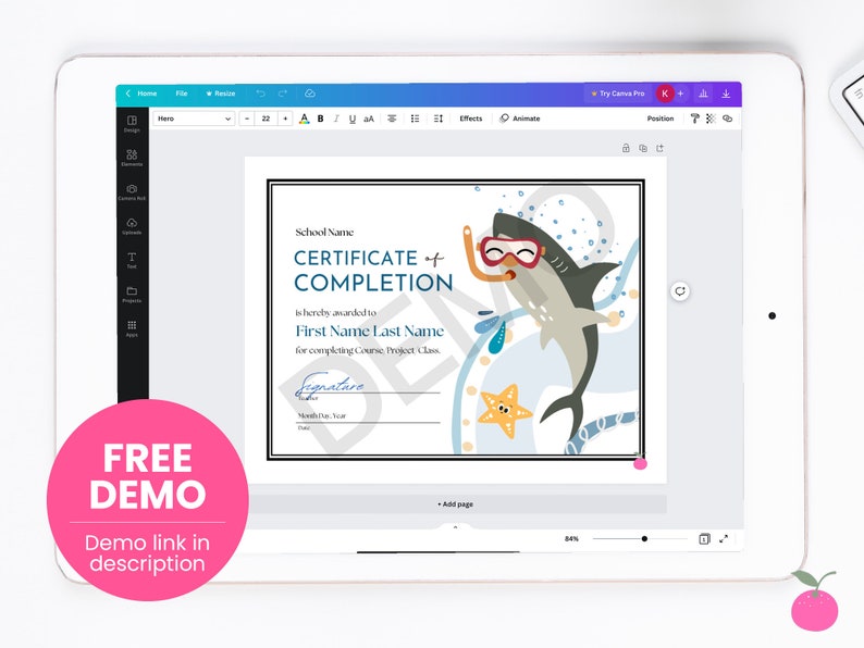 Editable Swimming Certificate of Completion for Summer Camp or Water ...