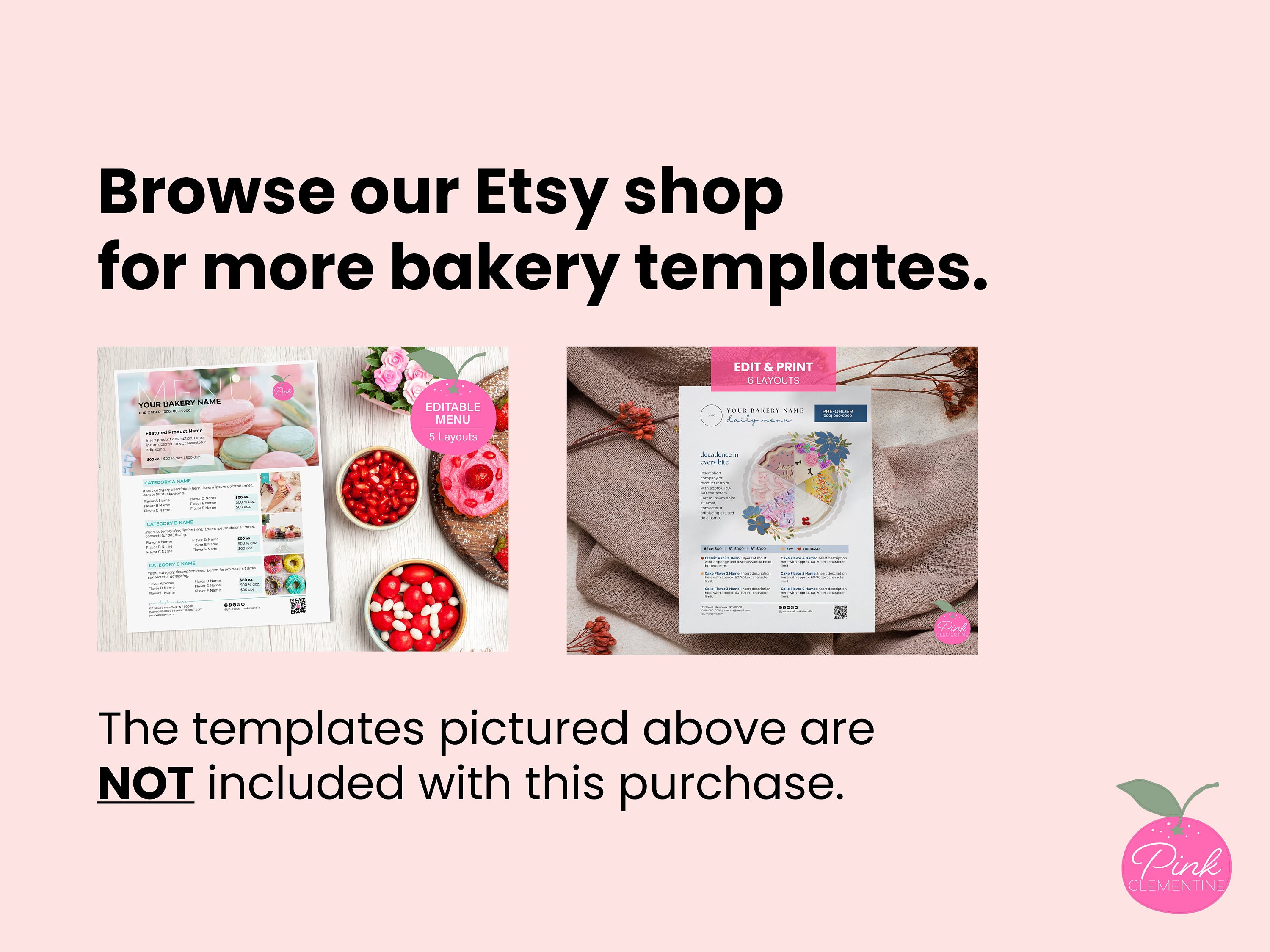 Editable Bakery Photo Menu for Pie, Cheesecake, Tart | Thanksgiving ...