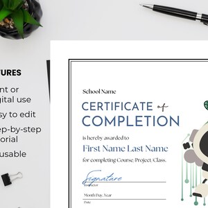 Editable STEM Certificate of Completion | Science, Tech, Engineering ...