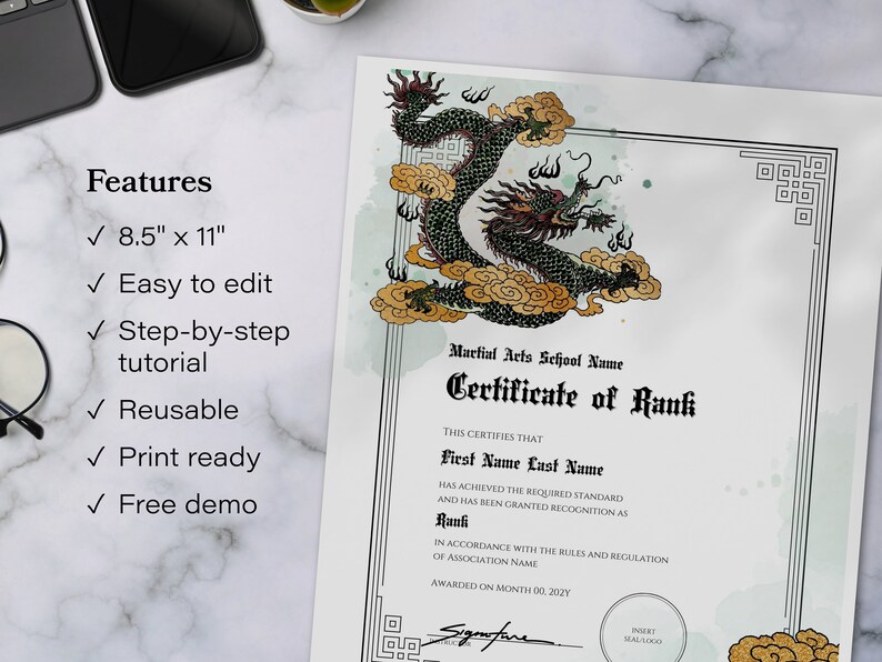 Editable Certificate of Rank Recognition - Customizable Canva Template ...