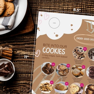 Editable Bakery Photo Menu, Flyer, Ad for Gourmet Cookies ...