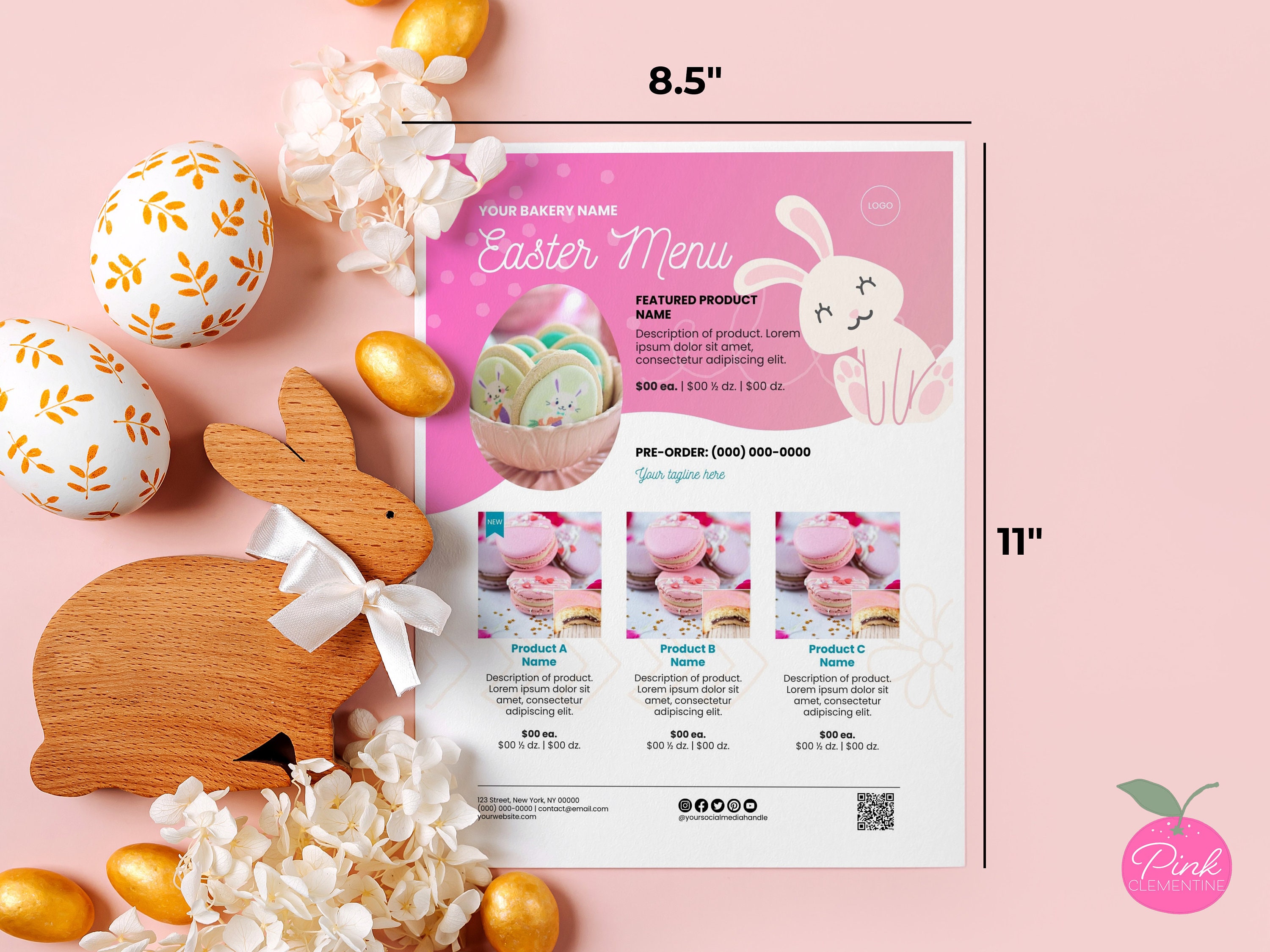 Editable Easter Bakery Photo Menu for Gourmet Stuffed Cookie, Brownie ...